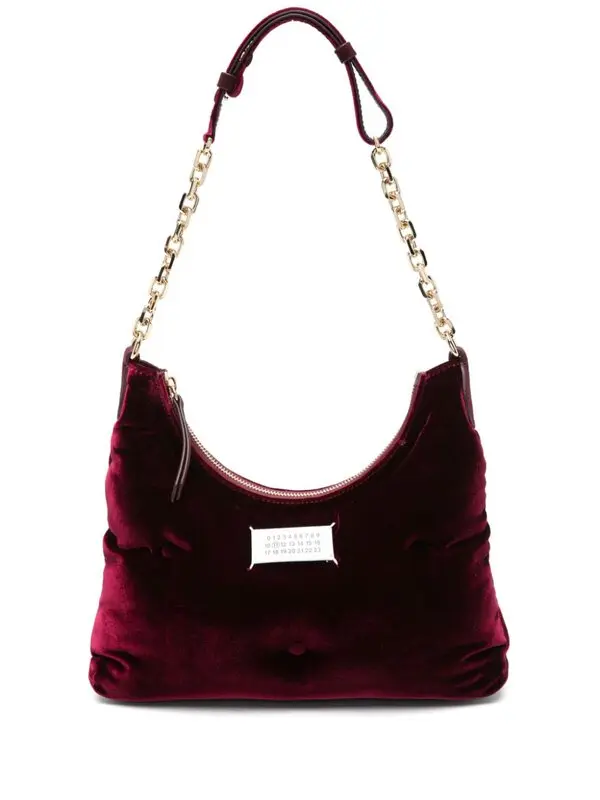 MAISON MARGIELA Small Glam Slam Velvet Shoulder Bag - Red