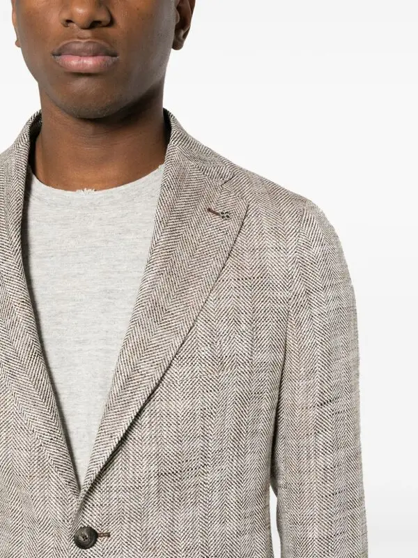 Tagliatore Herringbone Single-breasted Blazer
