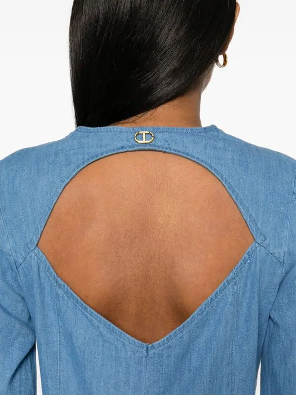 TWINSET Flared Denim Mini Dress