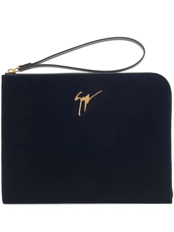 GIUSEPPE ZANOTTI Fabian Logo-plaque Clutch - Blue