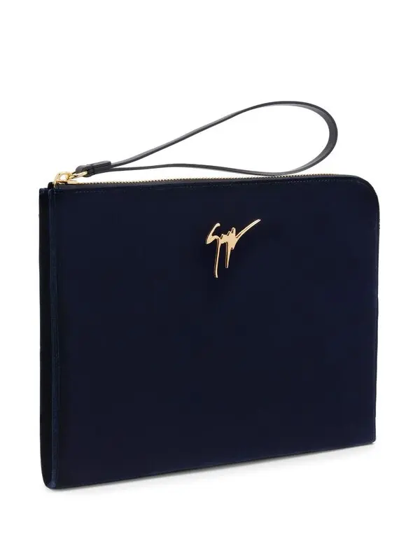 GIUSEPPE ZANOTTI Fabian Logo-plaque Clutch - Blue