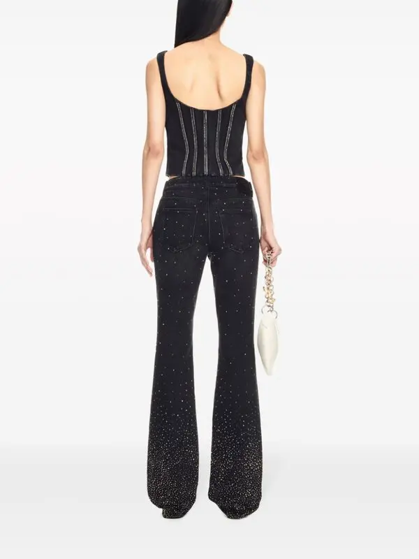 Off-White Embellished Slim-fit Flared Jeans