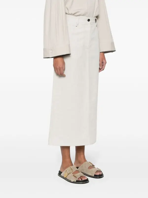 Brunello Cucinelli Linen-blend Straight Skirt