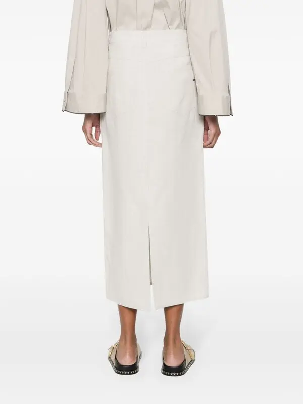 Brunello Cucinelli Linen-blend Straight Skirt