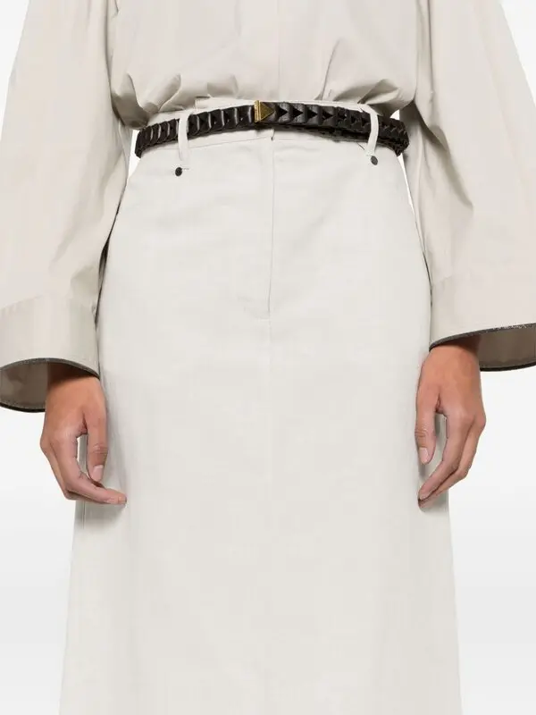 Brunello Cucinelli Linen-blend Straight Skirt