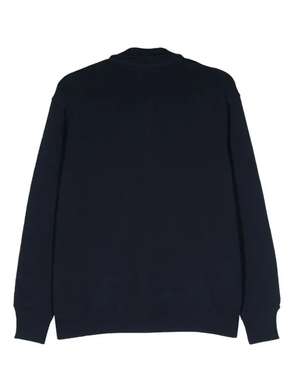 AUTRY Logo-patch Zip-up Cardigan - Blue
