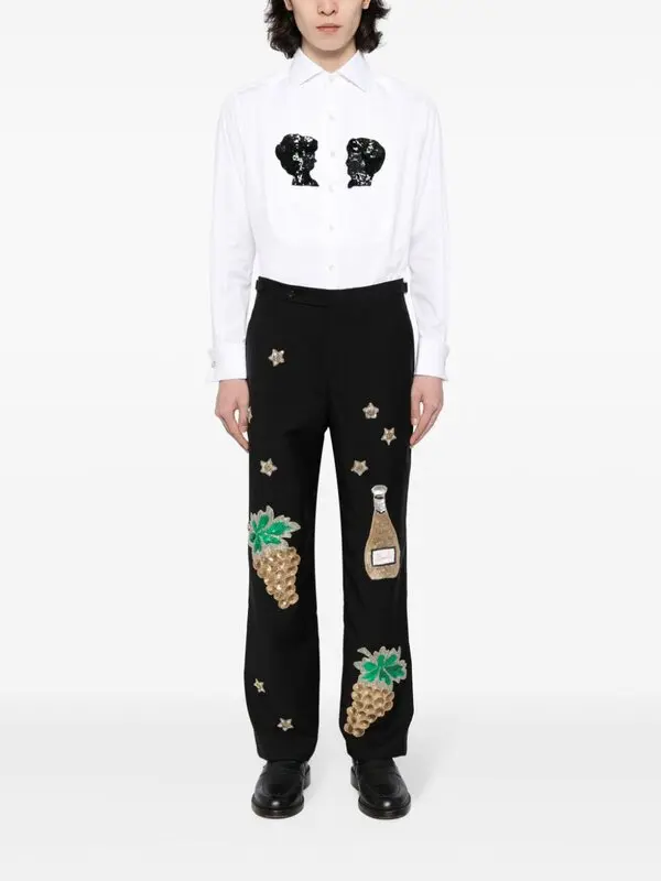 BODE Arbane Embroidered Tailored Trousers