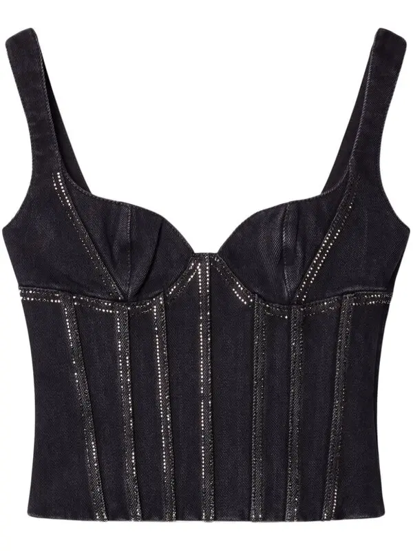 Off-White Bustier Top - Black