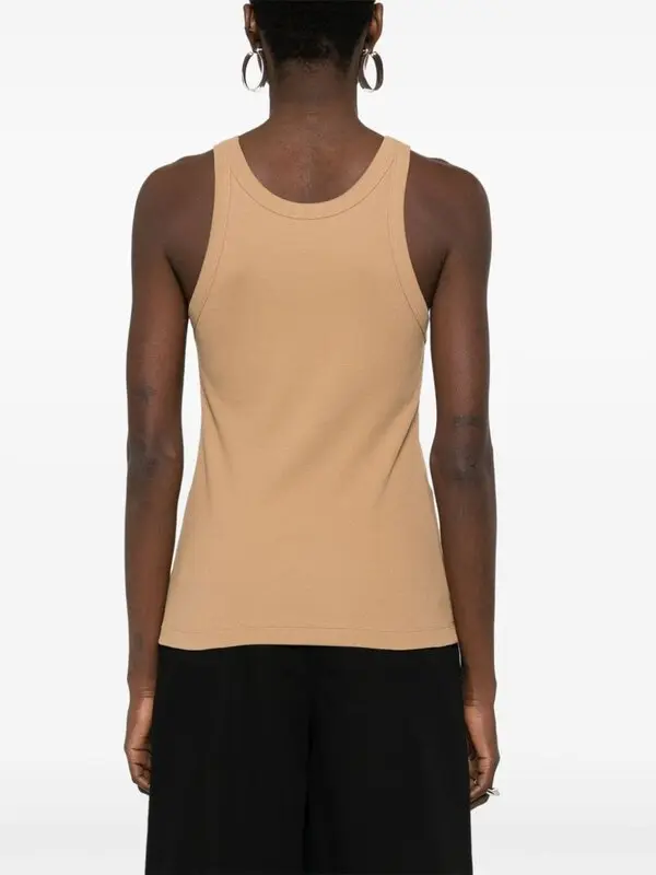 TOTEME Curved Ribbed Tank Top - Neutrals