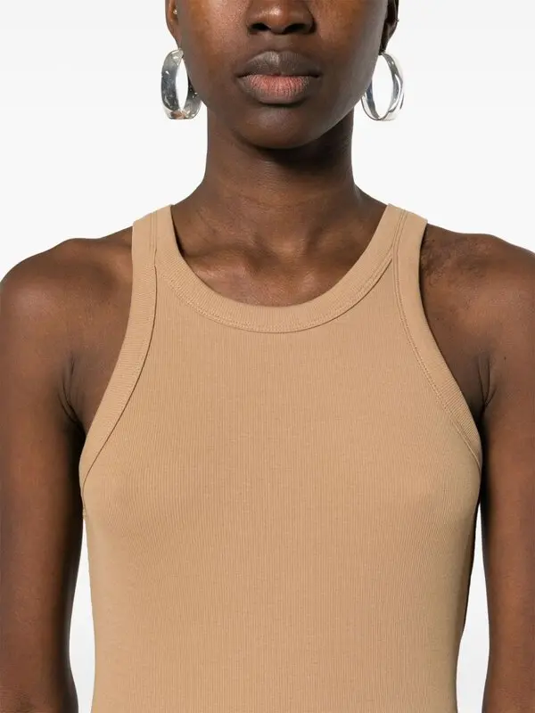 TOTEME Curved Ribbed Tank Top - Neutrals