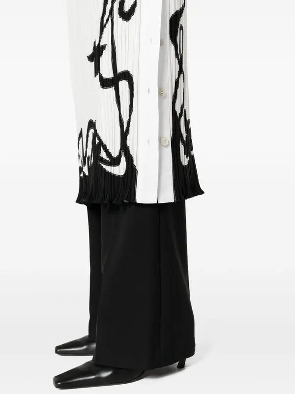 LANVIN Plissé-effect Midi Dress