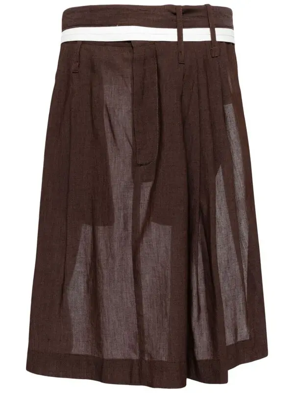 HED MAYNER Pleated Belted Skirt