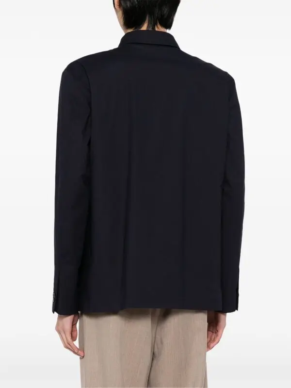 LARDINI Flap-pocket Cotton Shirt Jacket - Blue