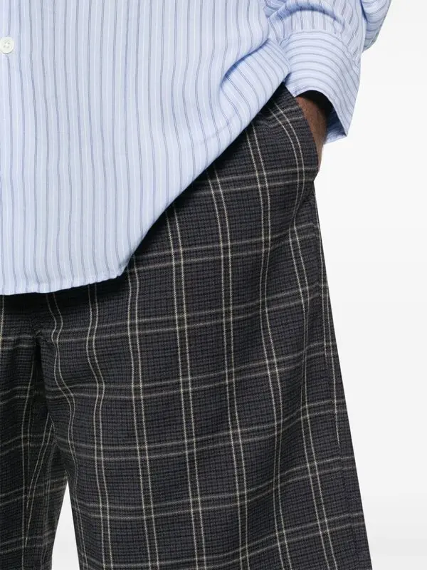 Our Legacy Drape Check Shorts - Blue | Editorialist