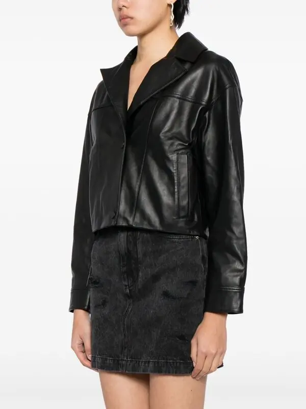 YVES SALOMON Cropped Leather Jacket
