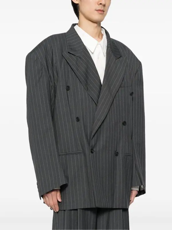 HED MAYNER Striped Double-breasted Blazer