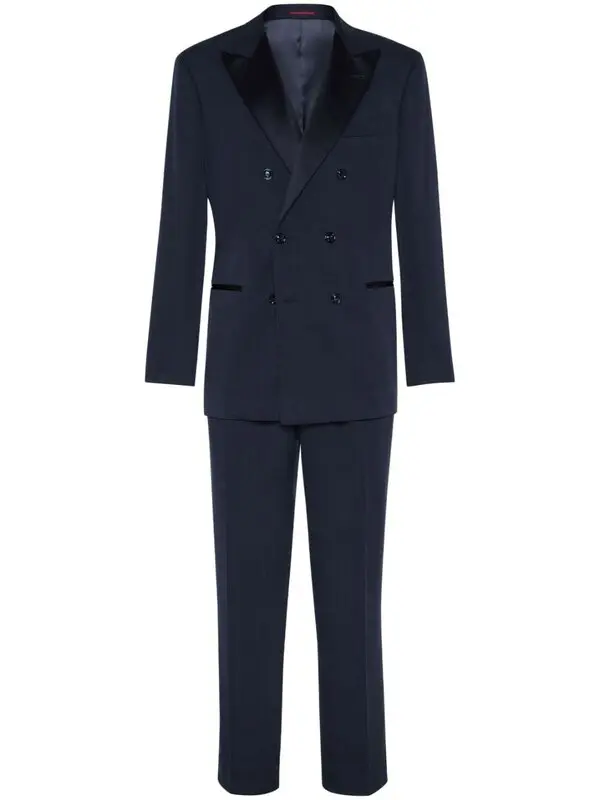 Brunello Cucinelli Silk Tuxedo Suit - Blue