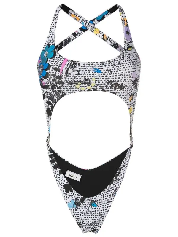 AMIR SLAMA Graphic-print Swimsuit - Multicolour