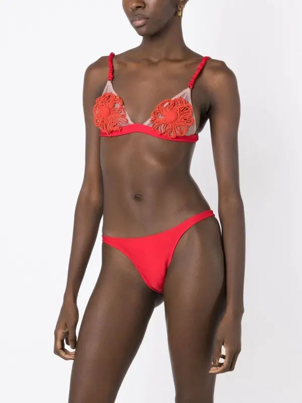AMIR SLAMA Floral-appliqué Bikini