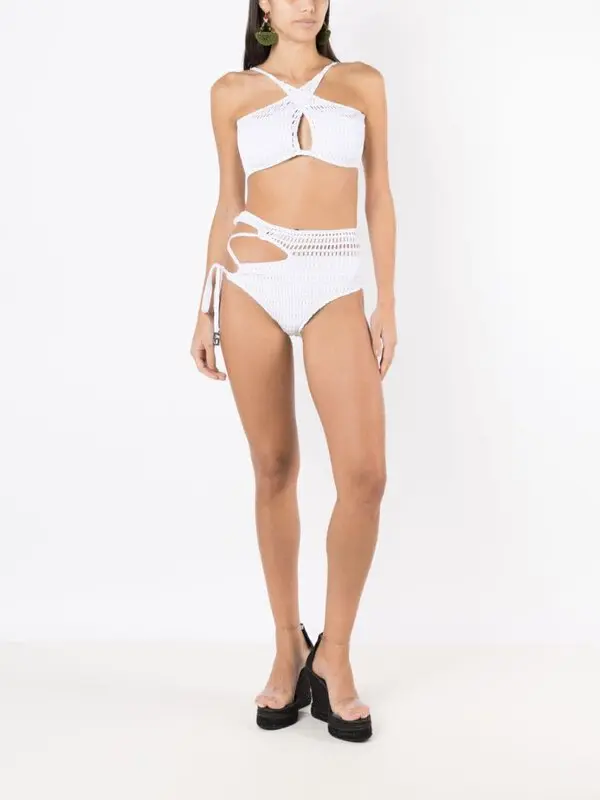 AMIR SLAMA Keyhole-detail Open-knit Bikini