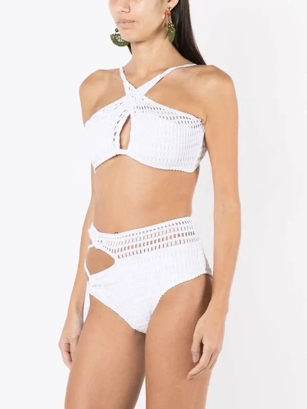 AMIR SLAMA Keyhole-detail Open-knit Bikini