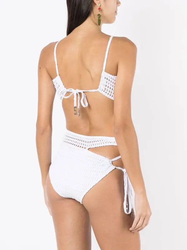 AMIR SLAMA Keyhole-detail Open-knit Bikini