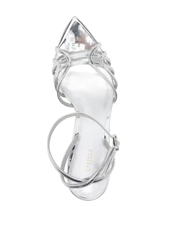 LE SILLA Bella Leather Sandals - Silver