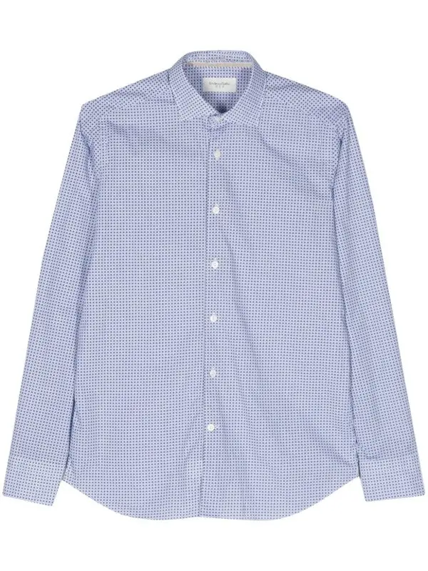 TINTORIA MATTEI 954 Geometric-print Cotton Shirt