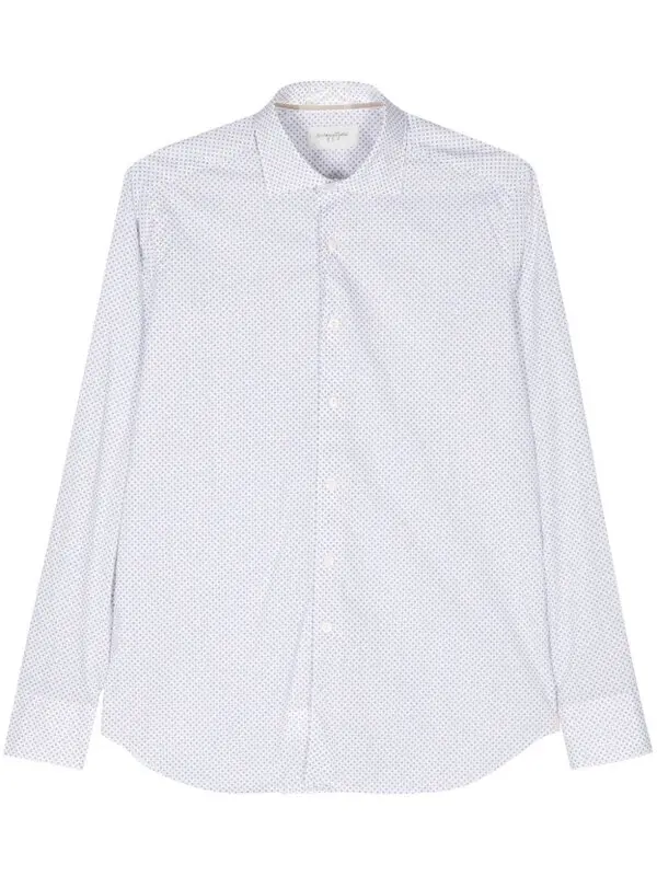 TINTORIA MATTEI 954 Geometric-print Cotton-blend Shirt