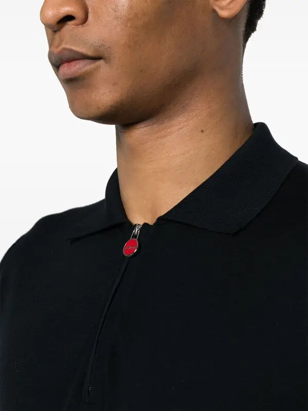 Kiton Fine-ribbed Cotton Polo Shirt - Blue