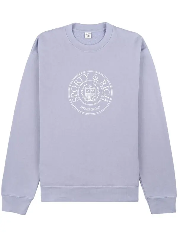 SPORTY & RICH Connecticut Crest Crew-neck Sweatshirt