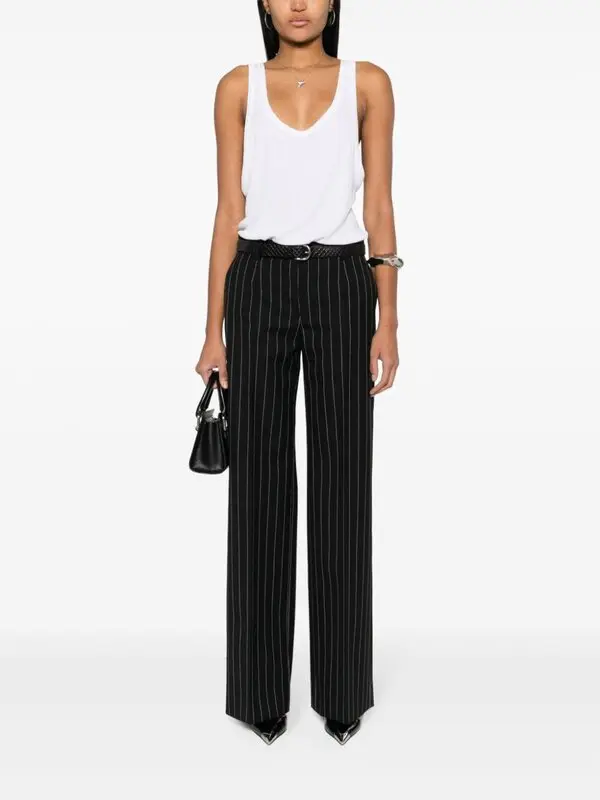 Dolce & Gabbana Pinstriped Straight-leg Trousers - Black