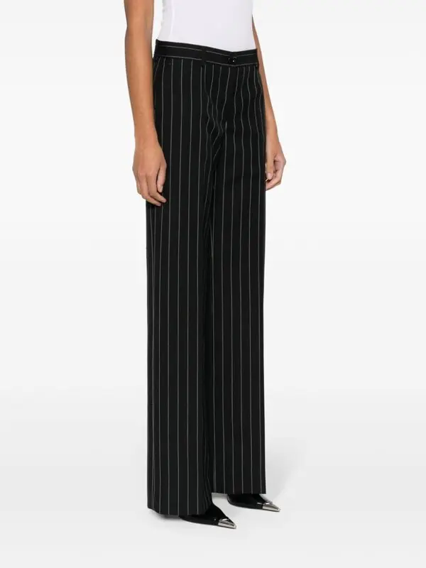 Dolce & Gabbana Pinstriped Straight-leg Trousers - Black