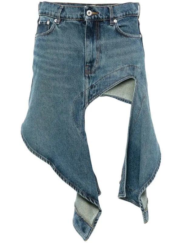 Y/project Cut-out Denim Miniskirt