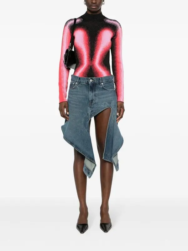 Y/project Cut-out Denim Miniskirt