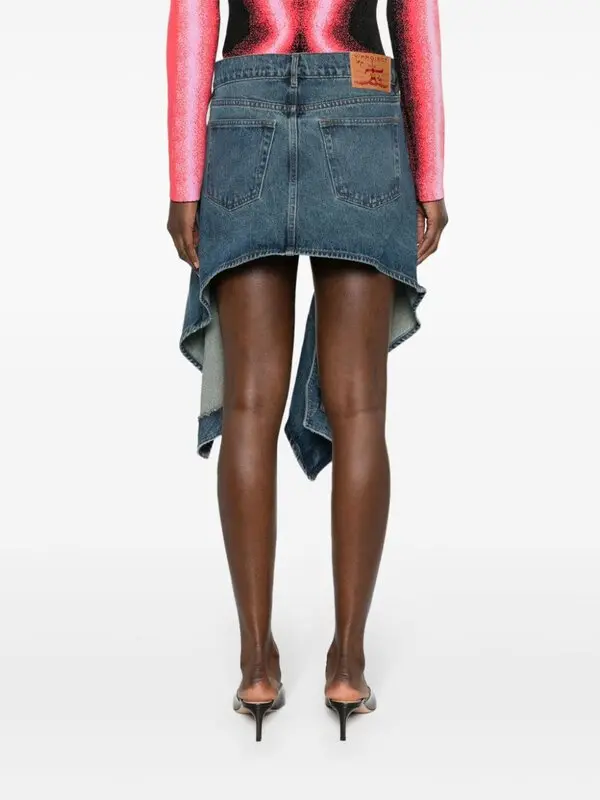 Y/project Cut-out Denim Miniskirt