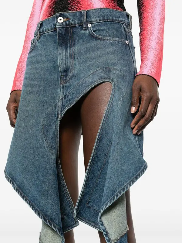Y/project Cut-out Denim Miniskirt