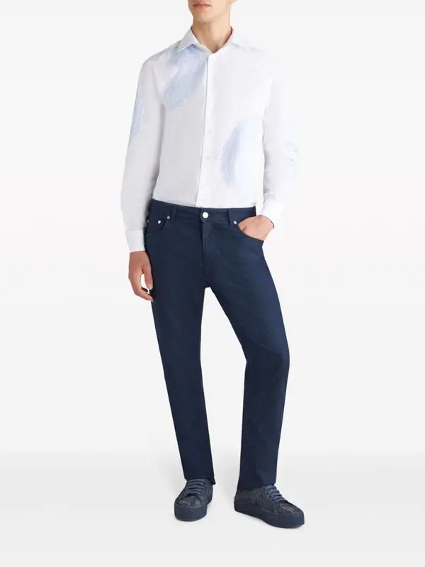 Etro Straight-leg Jeans With Logo Patch