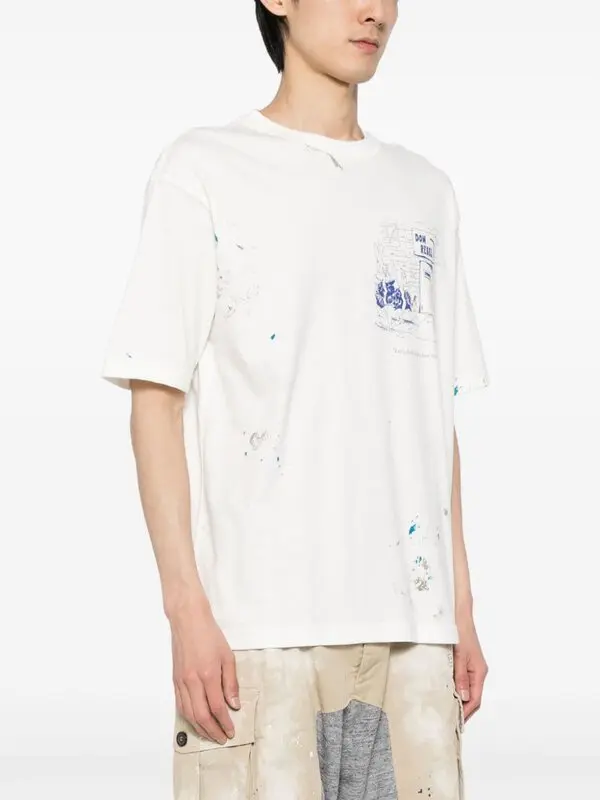 DOMREBEL Scuff Door Graphic-print T-shirt - Neutrals