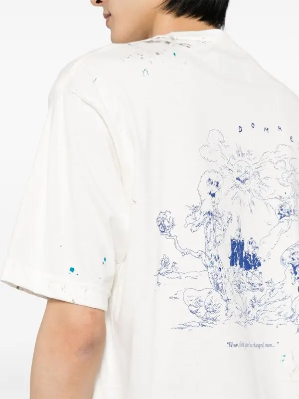DOMREBEL Scuff Door Graphic-print T-shirt - Neutrals