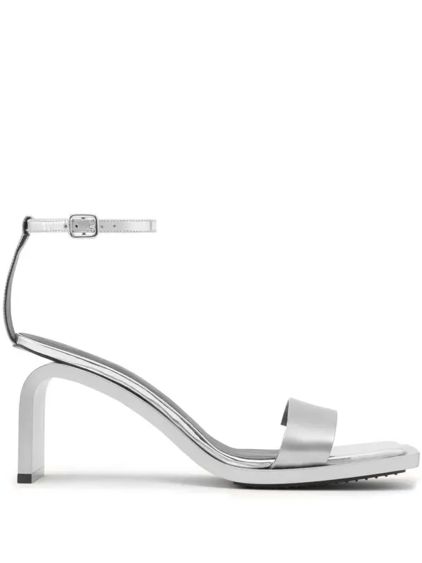 COURREGES Stream Mirror 70mm Leather Sandals - Silver
