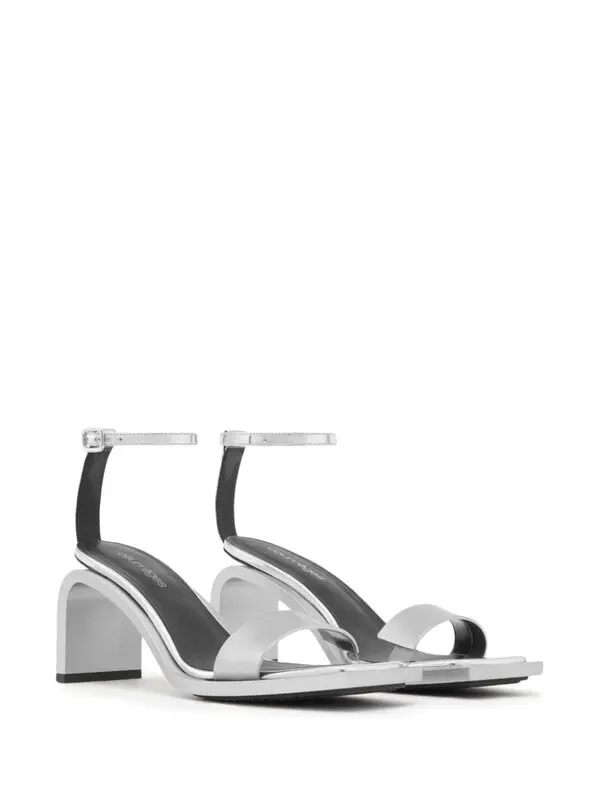 COURREGES Stream Mirror 70mm Leather Sandals - Silver