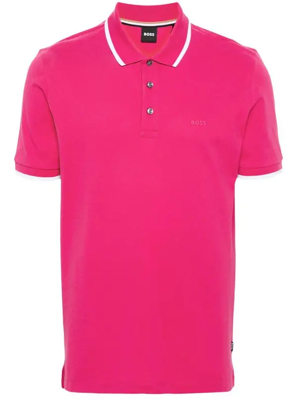 BOSS Logo-rubberised Cotton Polo Shirt