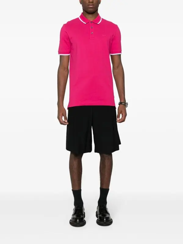 BOSS Logo-rubberised Cotton Polo Shirt