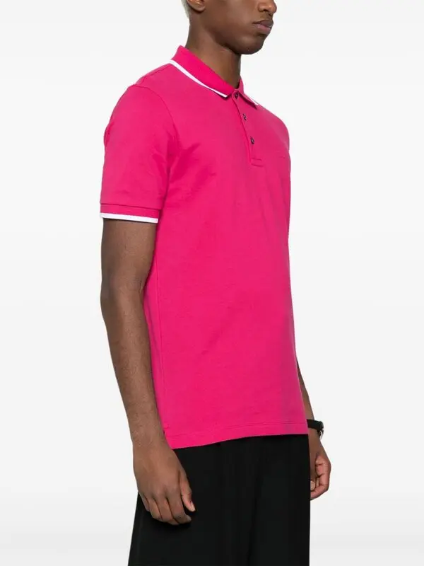 BOSS Logo-rubberised Cotton Polo Shirt