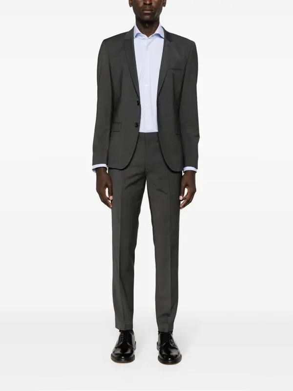 BOSS Notched-lapels Single-breasted Blazer - Grey