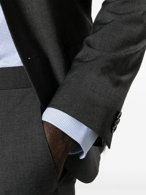 BOSS Notched-lapels Single-breasted Blazer - Grey