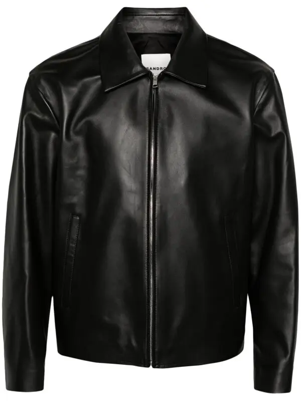 Sandro Zip-up Leather Jacket