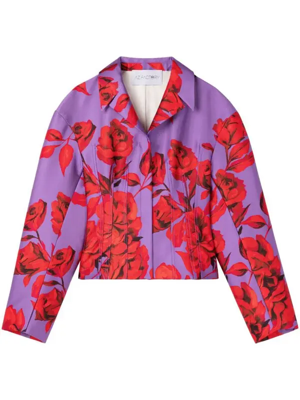 AZ FACTORY Hibiscus-print Cropped Jacket