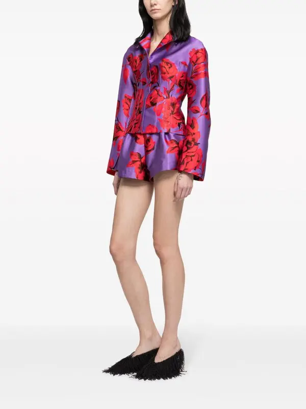 AZ FACTORY Hibiscus-print Cropped Jacket